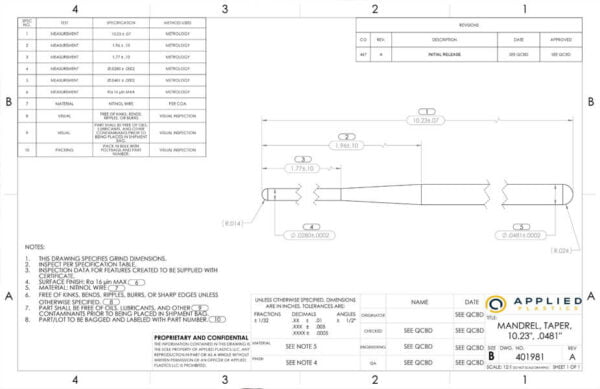 PTFE Coated Mandrels, Wire & Hypotubes | Applied Plastics